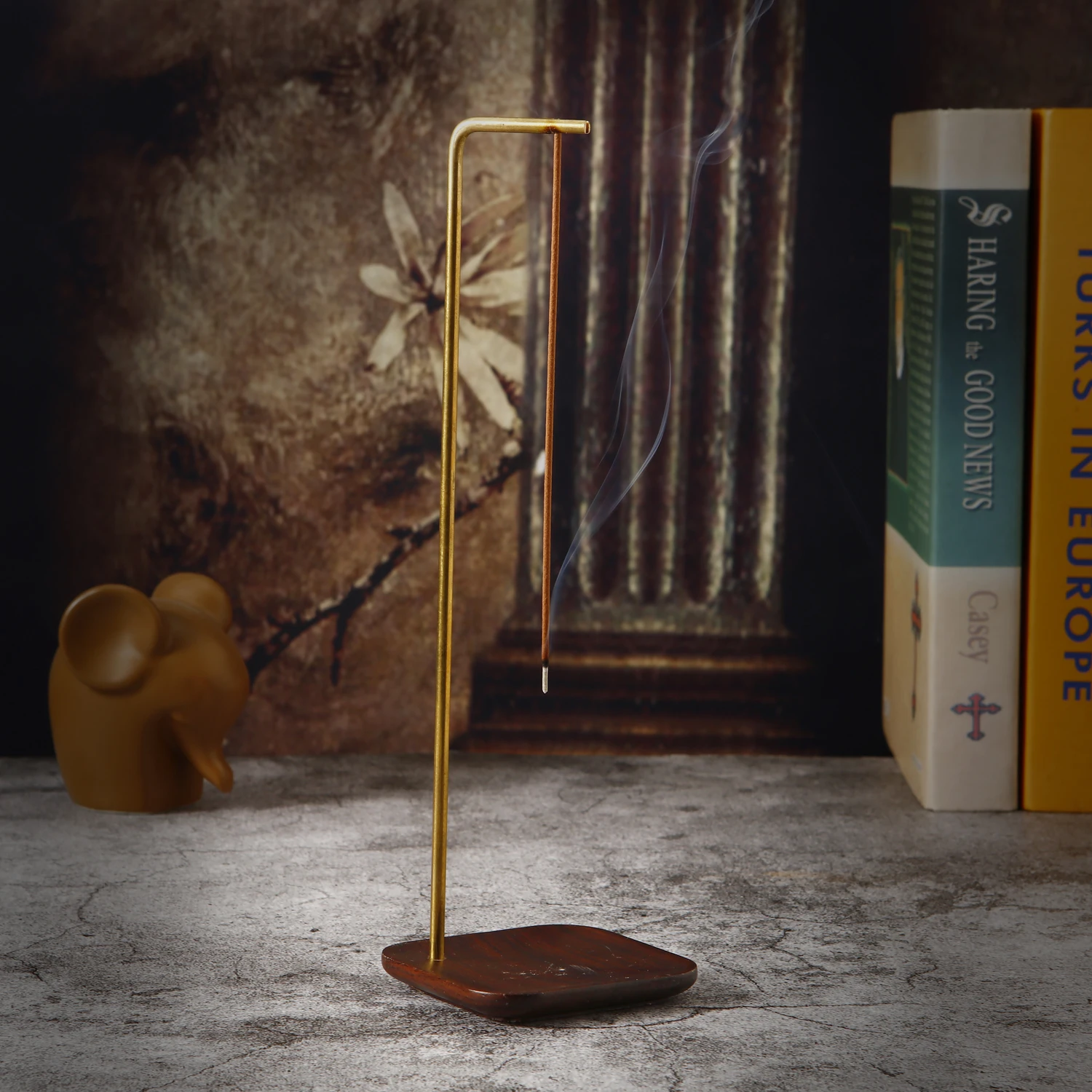 Creative-Wooden-Incense-Burner-Upside-Down-Brass-Incense-Holder-Incense ...