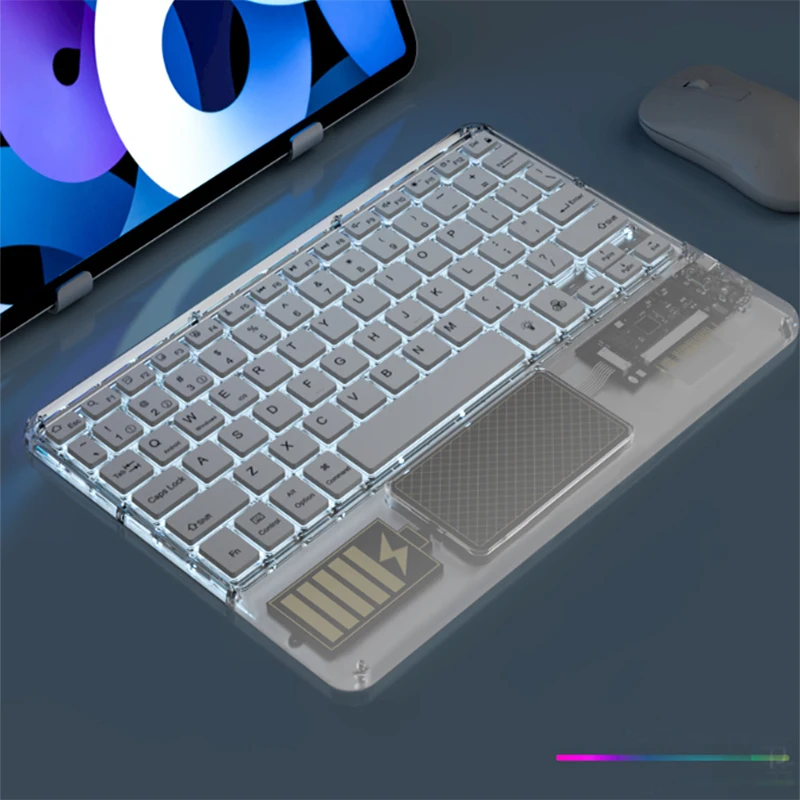 Transparent-RGB-Bluetooth-Keyboard-with-Touchpad-Rechargeable-Wireless ...