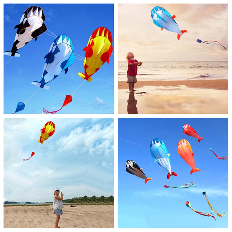Soft kite dolphin kite nylon ripstop kite line animated kites butterfly ...