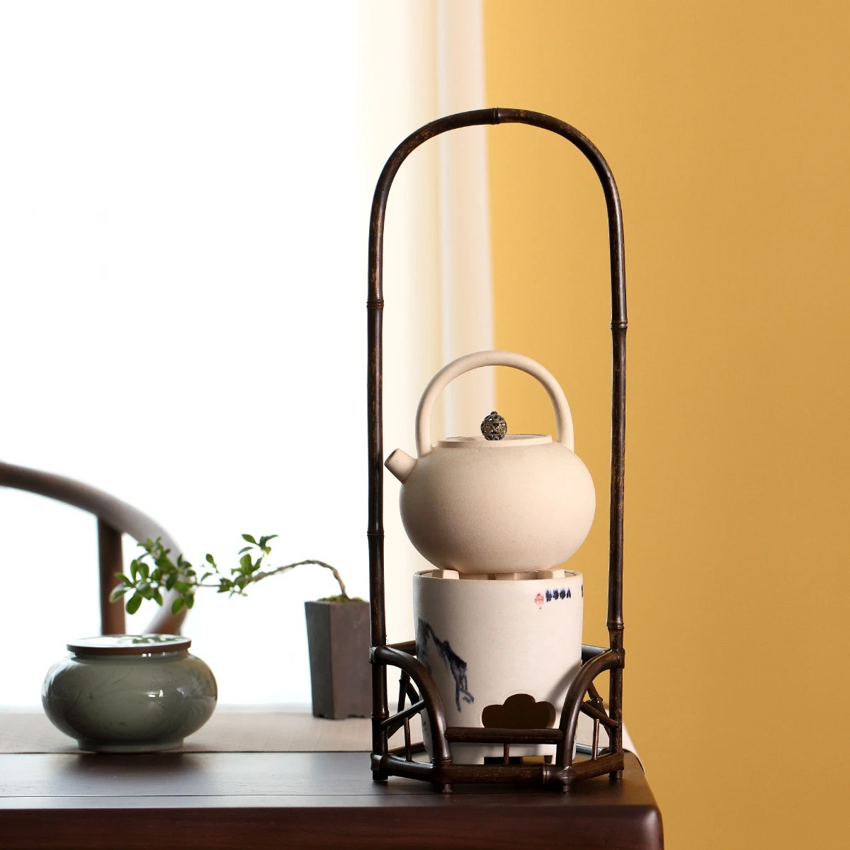 Bamboo-Teapot-Trivets-Cooling-Stove-Rack-Tea-making-Cool-Stovetop-White ...