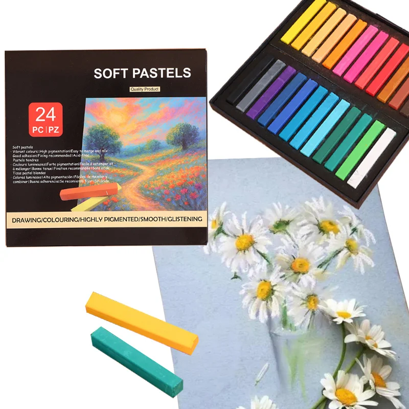 12/24 Color Chalk Soft Pastel Set High Saturation Stackable Colors for ...