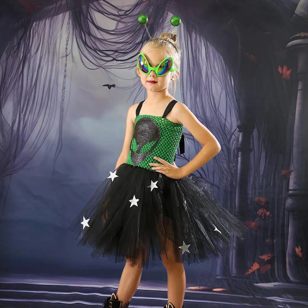 Classic-Green-Alien-Costume-for-Girls-Halloween-Costume-Tutu-Dress ...