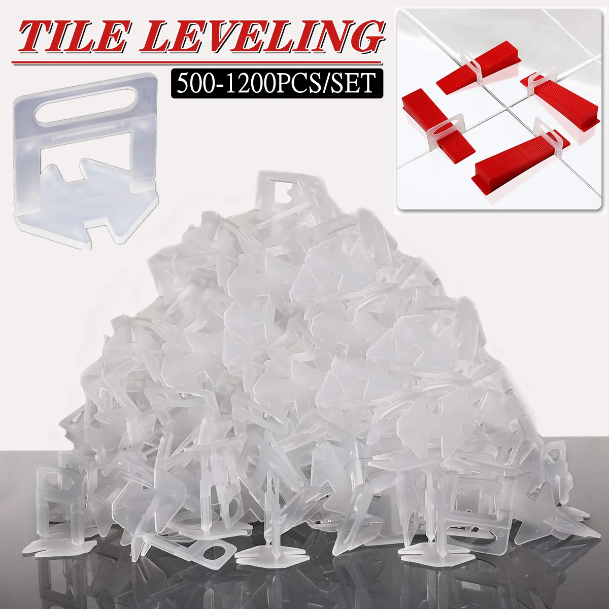 500 1300Pcs Tile Leveling System 1 3MM Tile Leveler Spacers ...