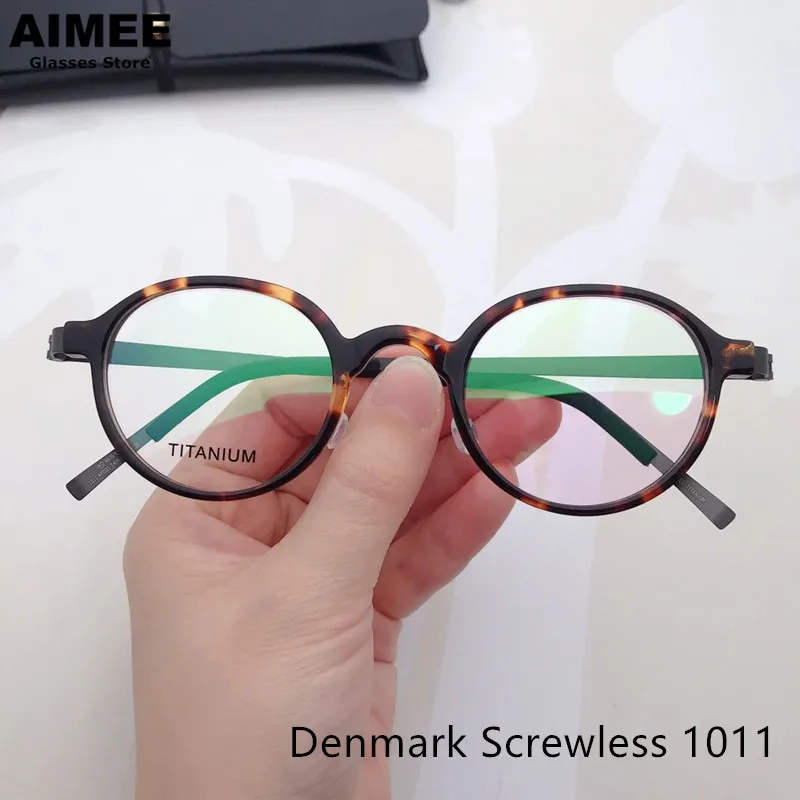Denmark Brand Titanium Glasses Frame Men Women Vintage Round Myopia ...