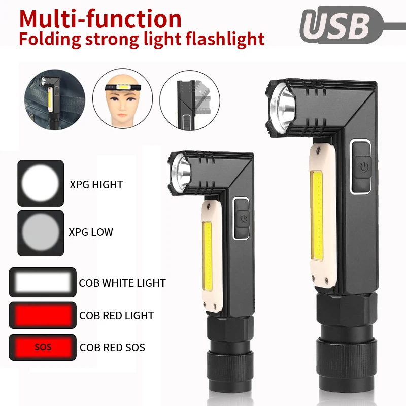 Super-Bright-Flashlight-90-Degree-Twist-Rotary-Clip-Magnet-Inspection ...