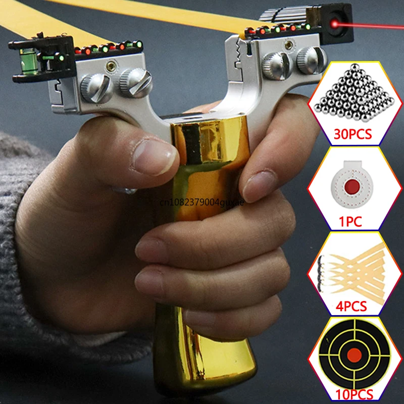 High-Precision-Slingshot-Set-with-Rubber-Band-Laser-Level-Fast-Press ...