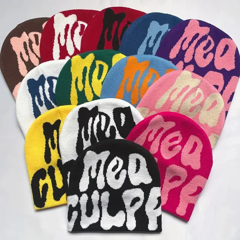 Fashion-Kpop-Knitted-Beanies-Mea-Culpas-Y2K-Hat-Unisex-Winter-Wool-Warm ...