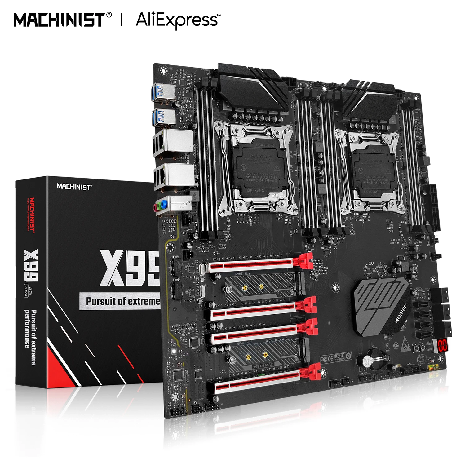 MACHINIST X99 Dual LGA 2011-3 Motherboard Support DDR4 ECC/Desktop RAM ...