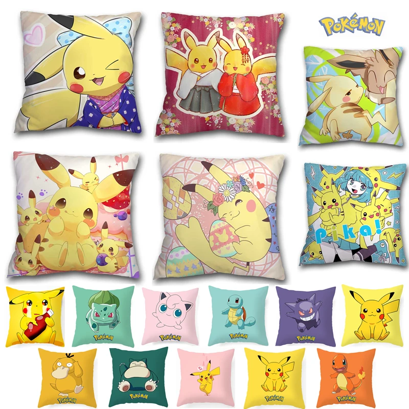 45x45cm-Pokemon-Pikachu-Bulbasaur-Psyduck-Charmander-Pillow-Cover ...