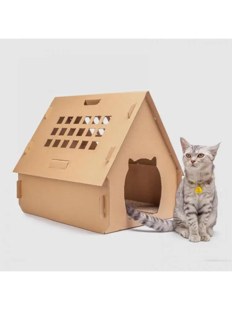 Cardboard Box House For Cats