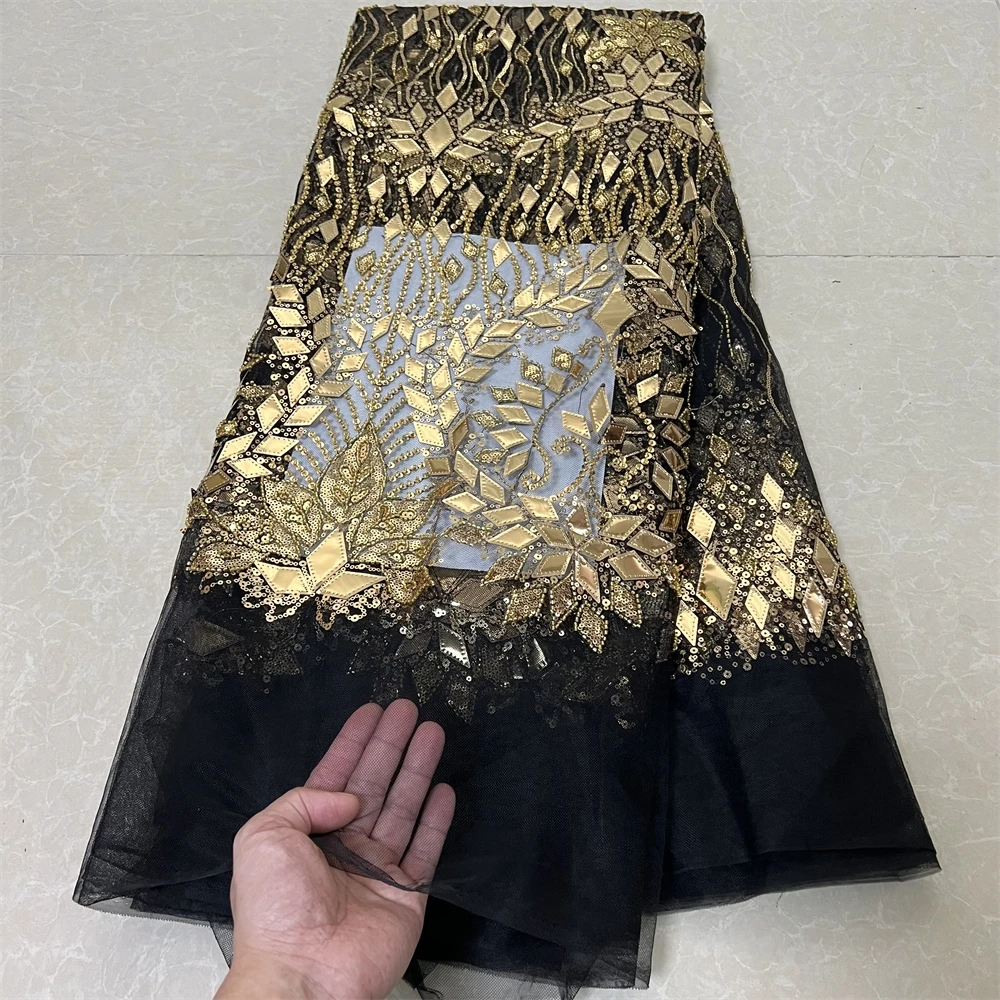 Nigerian-Sequins-Tulle-Lace-Fabric-bordados-de-alta-qualidade-pano-l ...