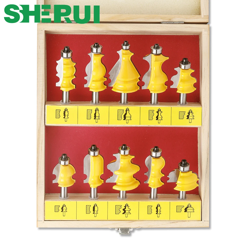 10-pc-8mm-Shank-Architectural-Molding-Handrail-Router-Bit-Casing-Base ...