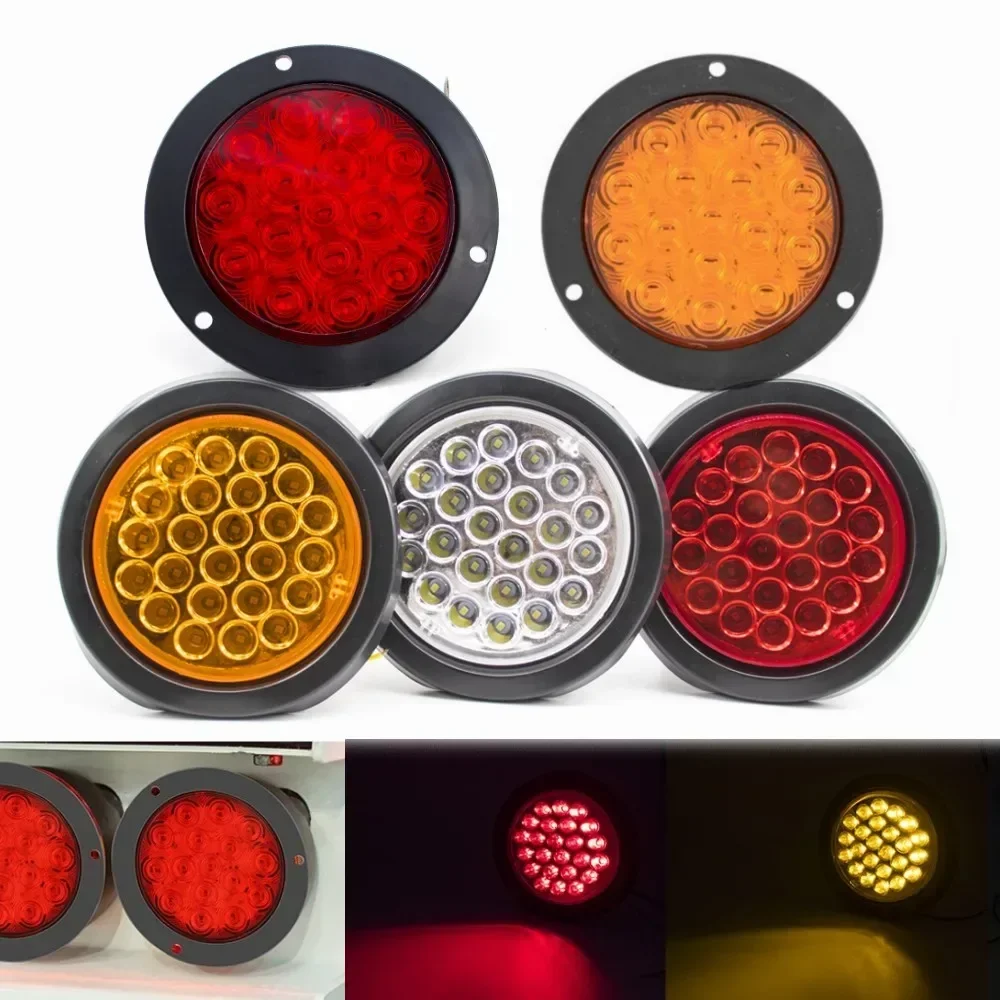 2pcs-12V-24V-Car-Round-LED-Rear-Tail-Light-Brake-Stop-Side-Marker ...