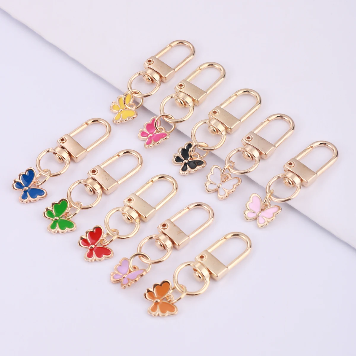 10Pcs-Fashion-Alloy-Butterflies-Keychain-Cute-Metal-Key-Ring-Decoration ...