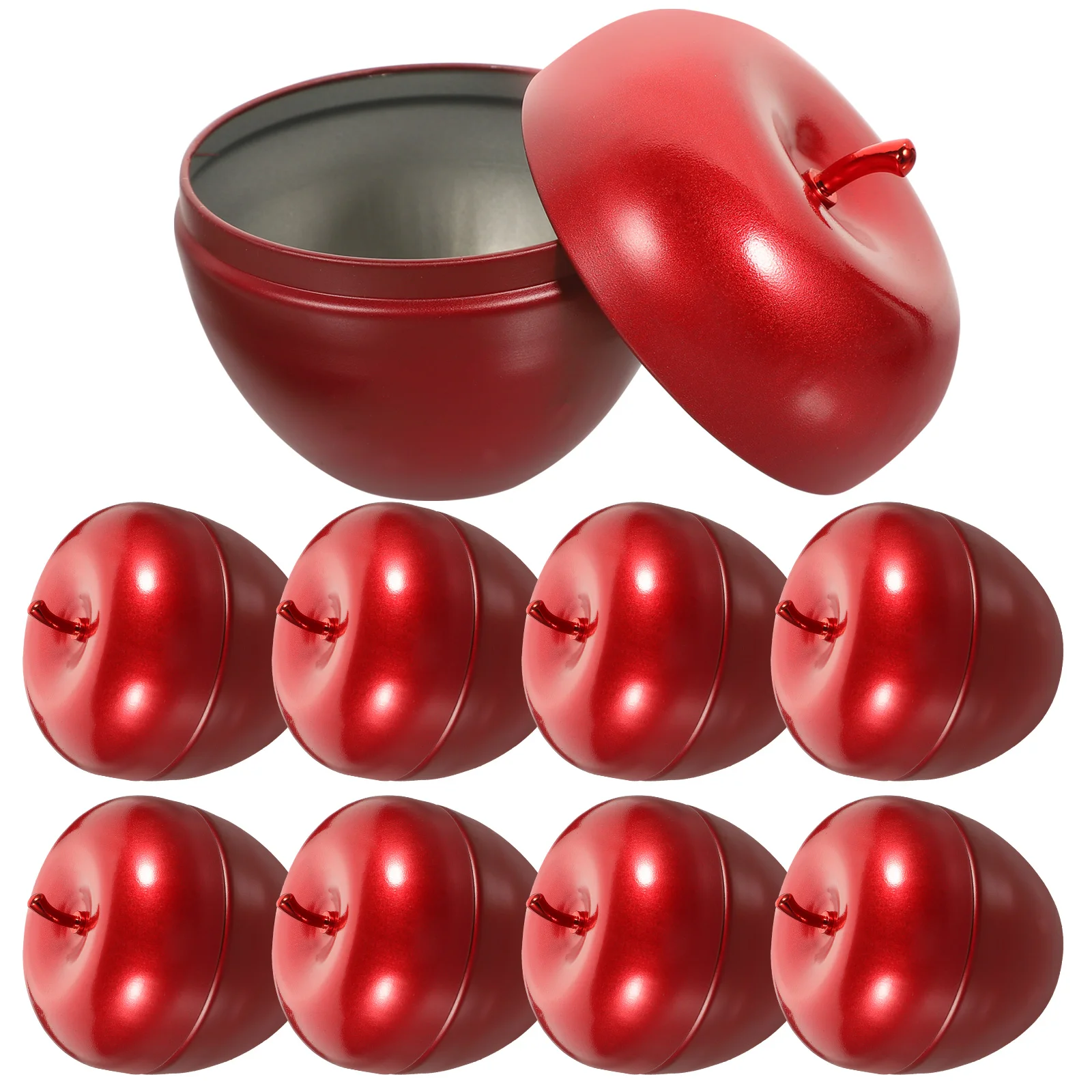 10 Pcs Food Storage Jar Go Containers Lids Red Apples Shaped Candy ...
