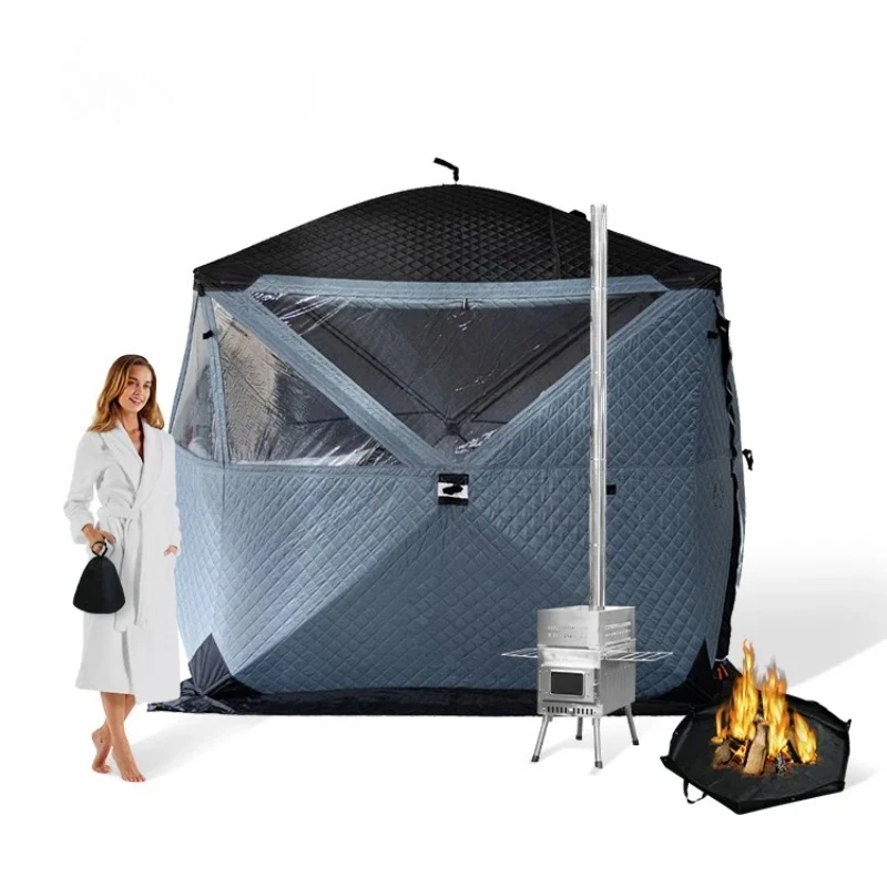 2 Person Hot Sweating Sauna Blanket Tent Dome with Cap / Portable Wood ...