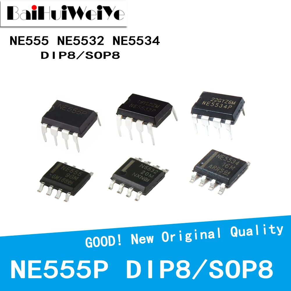 10PCS-LOT-NE555P-NE555N-NE5532P-NE5534P-NE5532N-NE555DR-NE5532DR-NE5534DR-DIP8-SOP8-New-Good ...