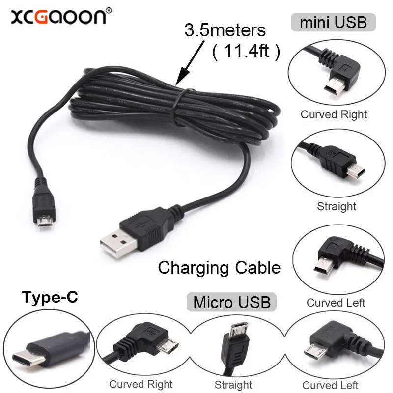 Car-USB-Charging-Cable-Wire-With-Mini-Micro-Type-C-Port-for-Dashcam-Car ...