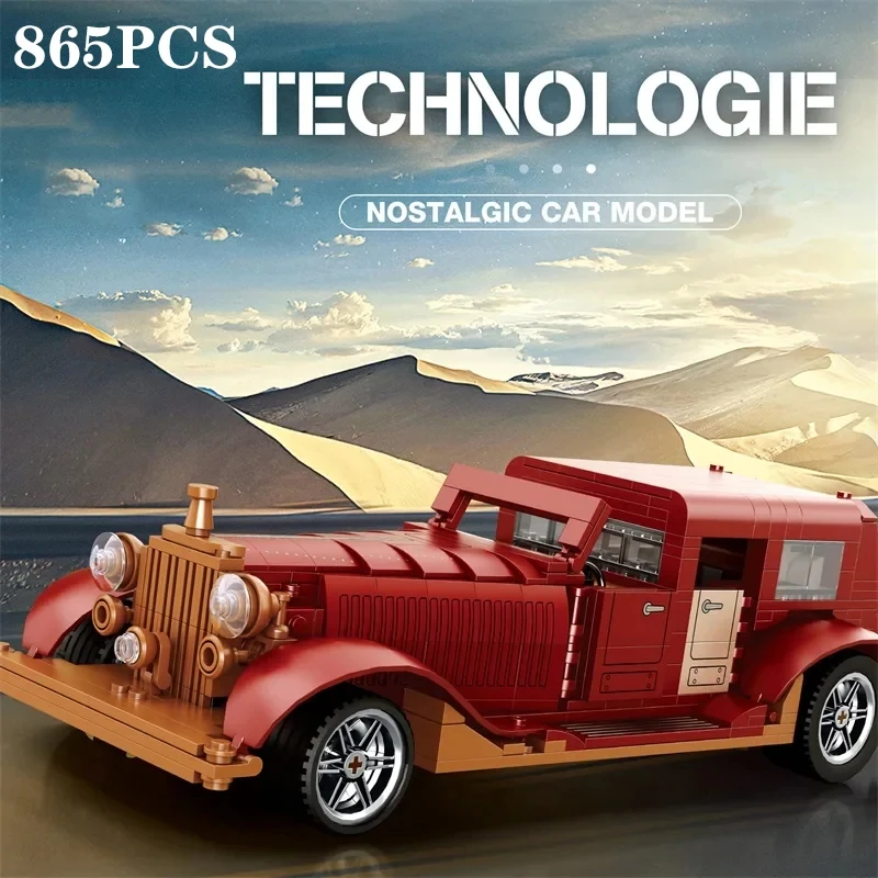 865PCS-Phantom-Classic-Car-Building-Blocks-Vintage-Nostalgic-Car-Model ...
