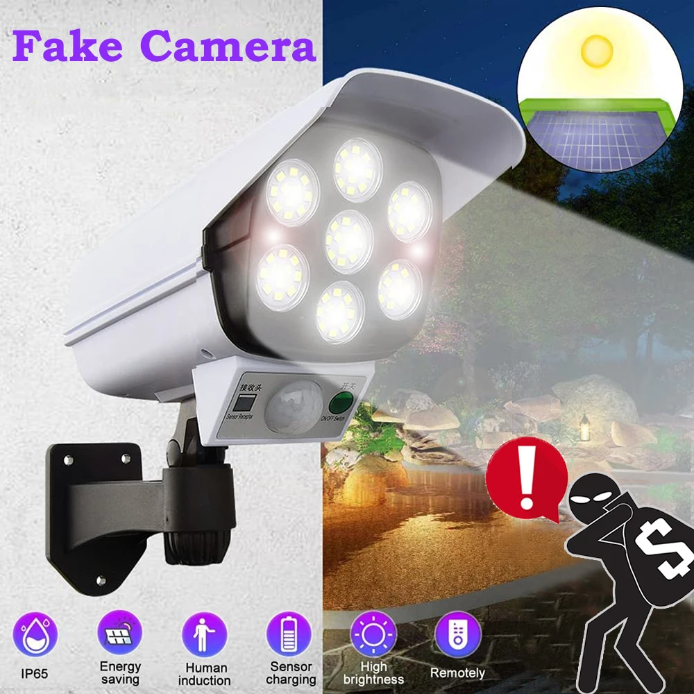 77Led Solar Powered Dummy Camera Night Security Waterproof Bullet CCTV ...