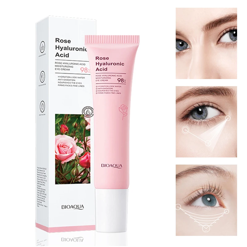 BIOAQUA Rose Hyaluronic Acid Moisturizing Eye Cream Anti Dark Circles ...