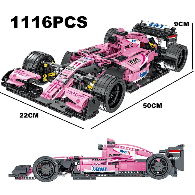 Technical Pink F1 Formula 1 Supercar Race Car Model Building Blocks ...