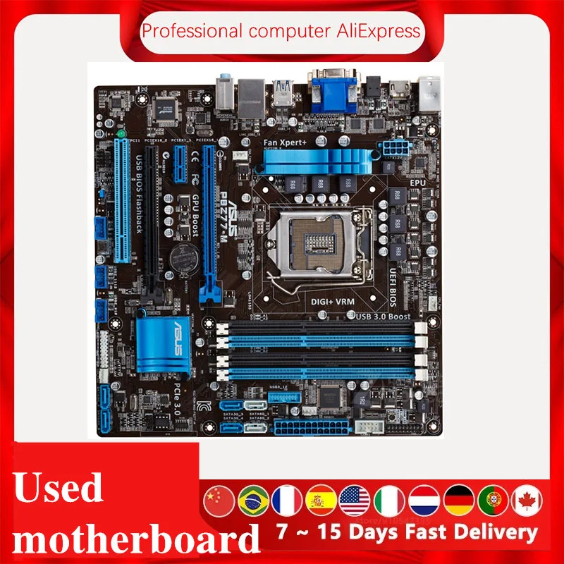 Z77M For ASUS P8Z77 M Computer Motherboard LGA 1155 DDR3 For Intel Z77 ...
