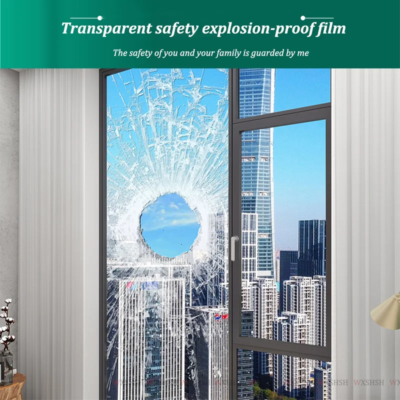 2mil Clear Vinyl Shatterproof Safety Window Films Transparent Explosion ...