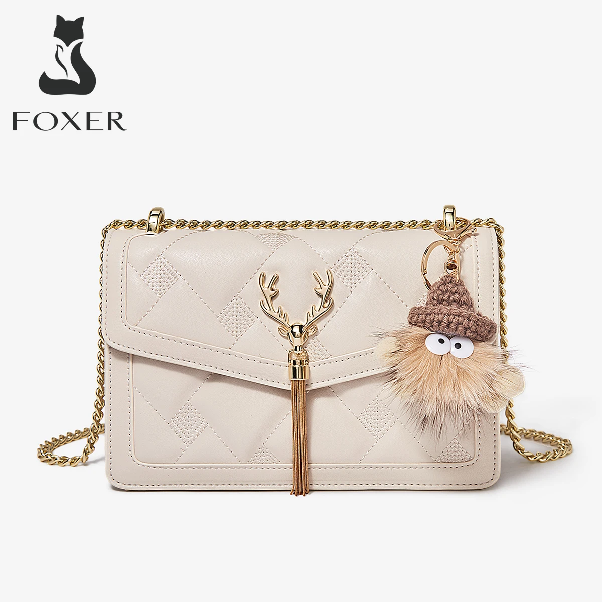 FOXER-Brand-Design-Women-Shoulder-Crossbody-Flap-Bag-Off-White-Split ...
