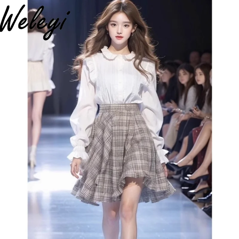 Summer-Wear-French-Style-Temperament-Sweet-Plaid-Skirt-Suit-Elegant ...