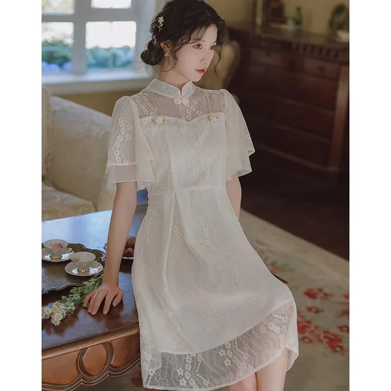 2023-New-Chinese-Style-Artistic-Vintage-Slim-Fit-Women-s-Dress-Lace ...