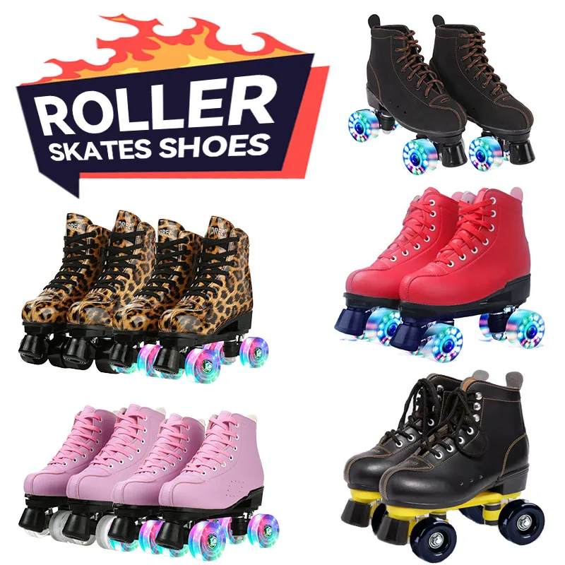 Roller-Skates-Shoes-Inline-Skating-Quad-Adult-Double-Row-Roller-Shoes ...
