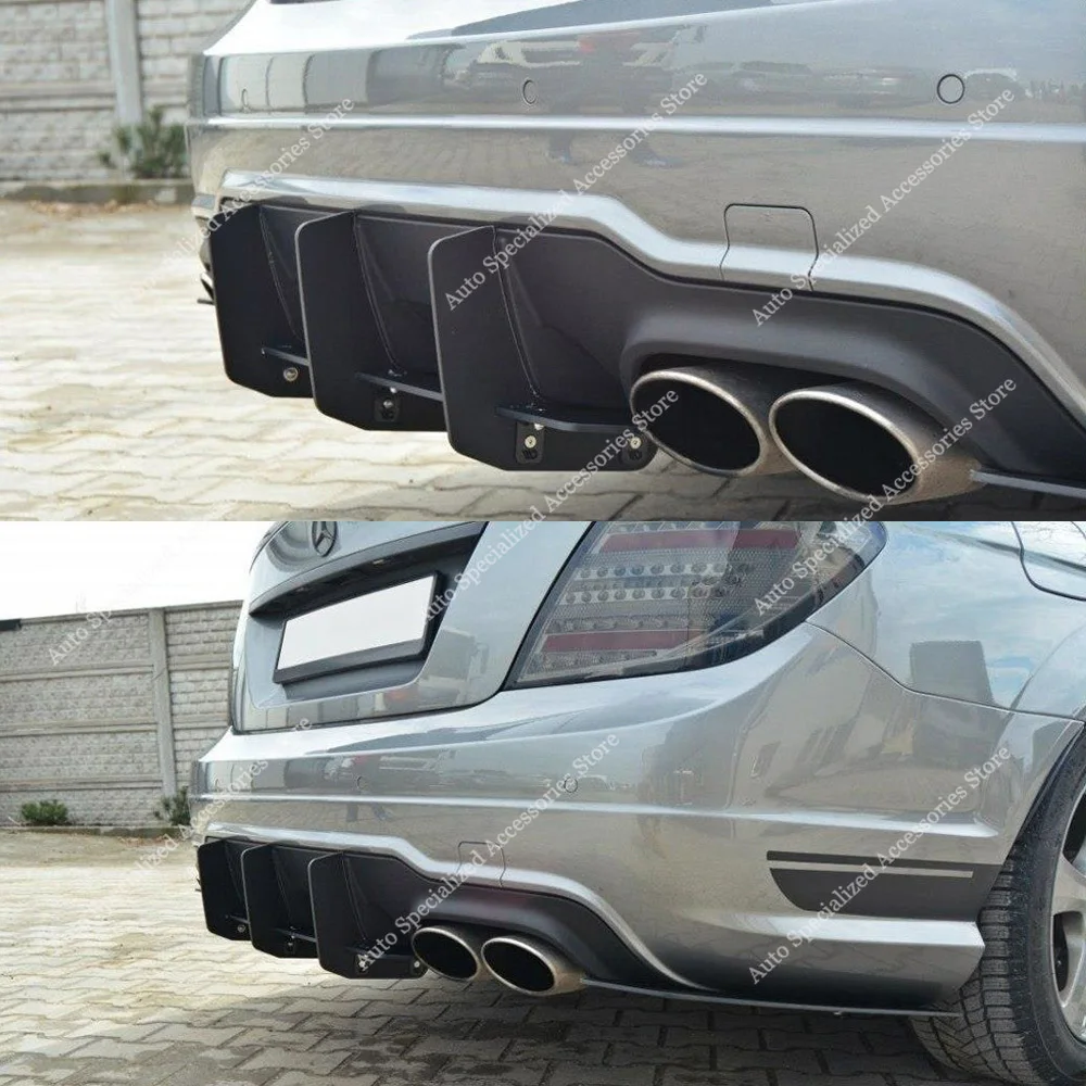 For-Mercedes-W204-C63-Maxton-Style-Rear-Splitter-Diffuser-C63-AMG-4 ...