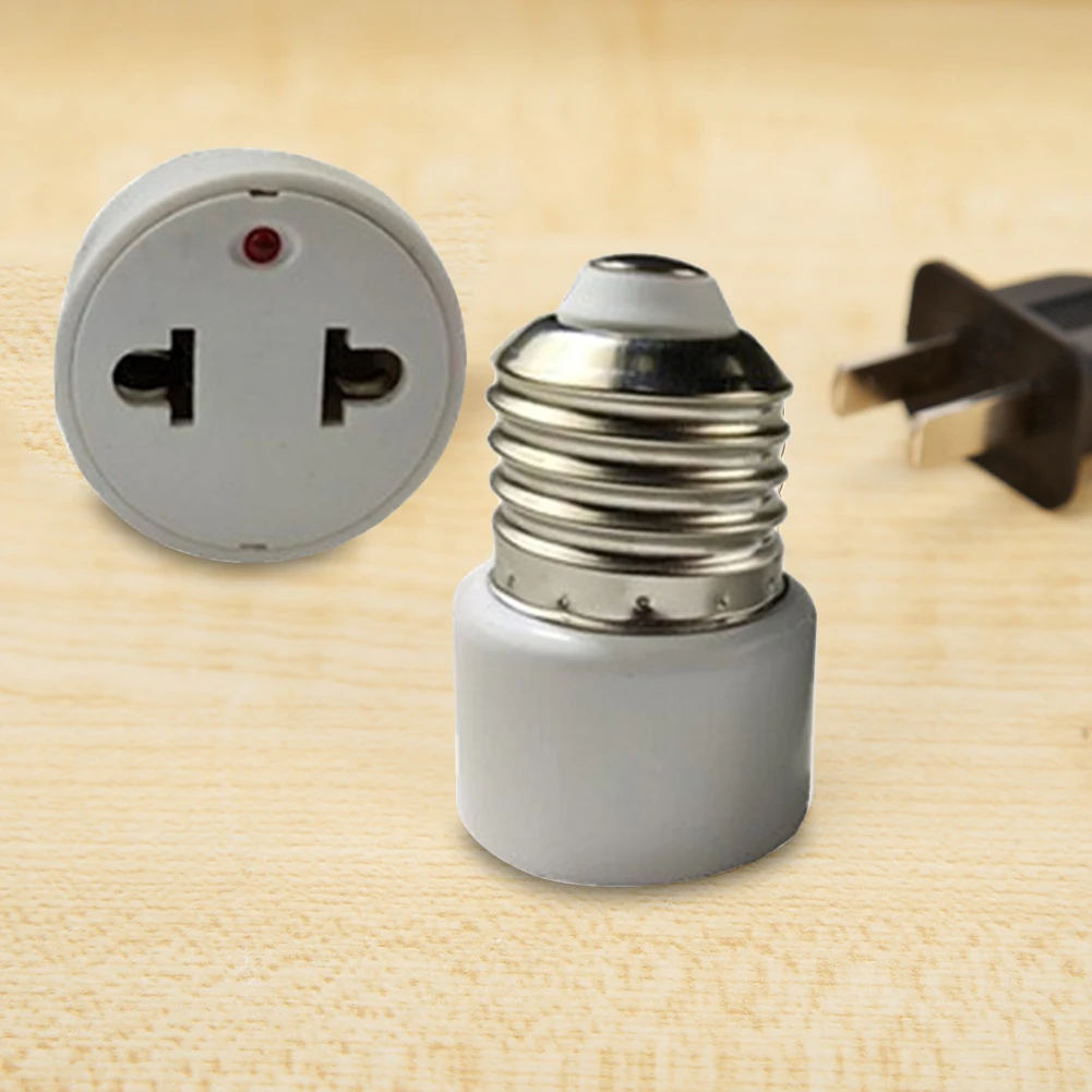 Light Socket To Plug Adapter EU/US E26/E27 Plug Connector Prong Outlet ...