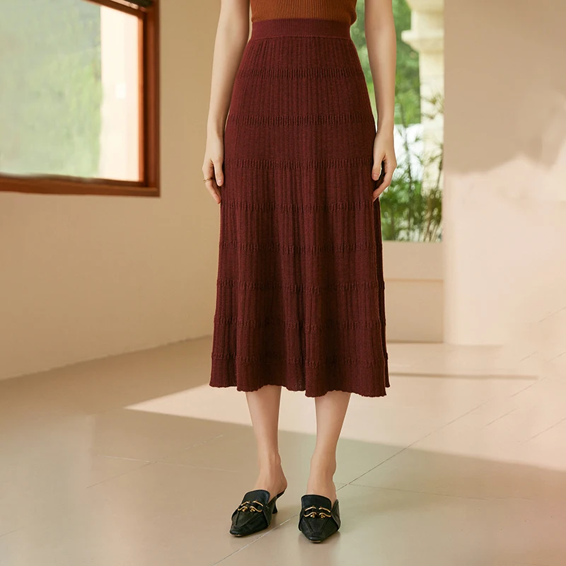 New-Worsted-100-Pure-Cashmere-Long-Skirt-Loose-and-Simple-Umbrella ...
