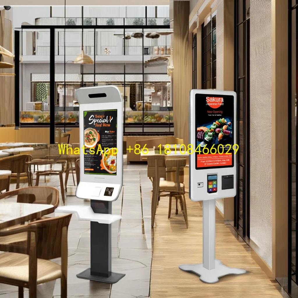 32/21.5 Inch LCD Self-Order System Kiosk Restaurant Food Menu Ordering ...