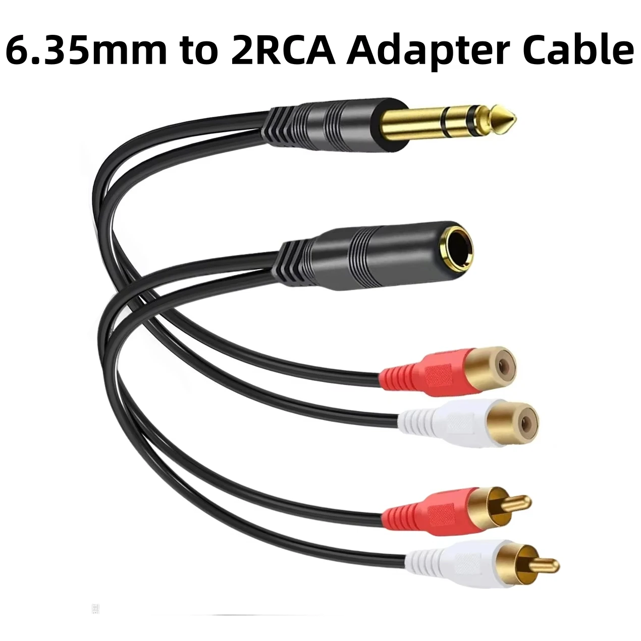 Cable adaptador RCA doble de 6,5mm, conector TRS de 1/4 y 6,35mm a 2 ...