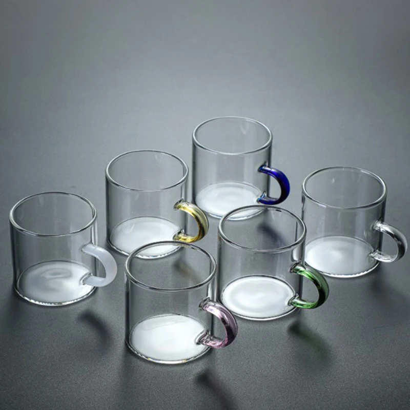 80ml High Borosilicate Glass Tea Cup With Handle Cup Transparent Heat ...
