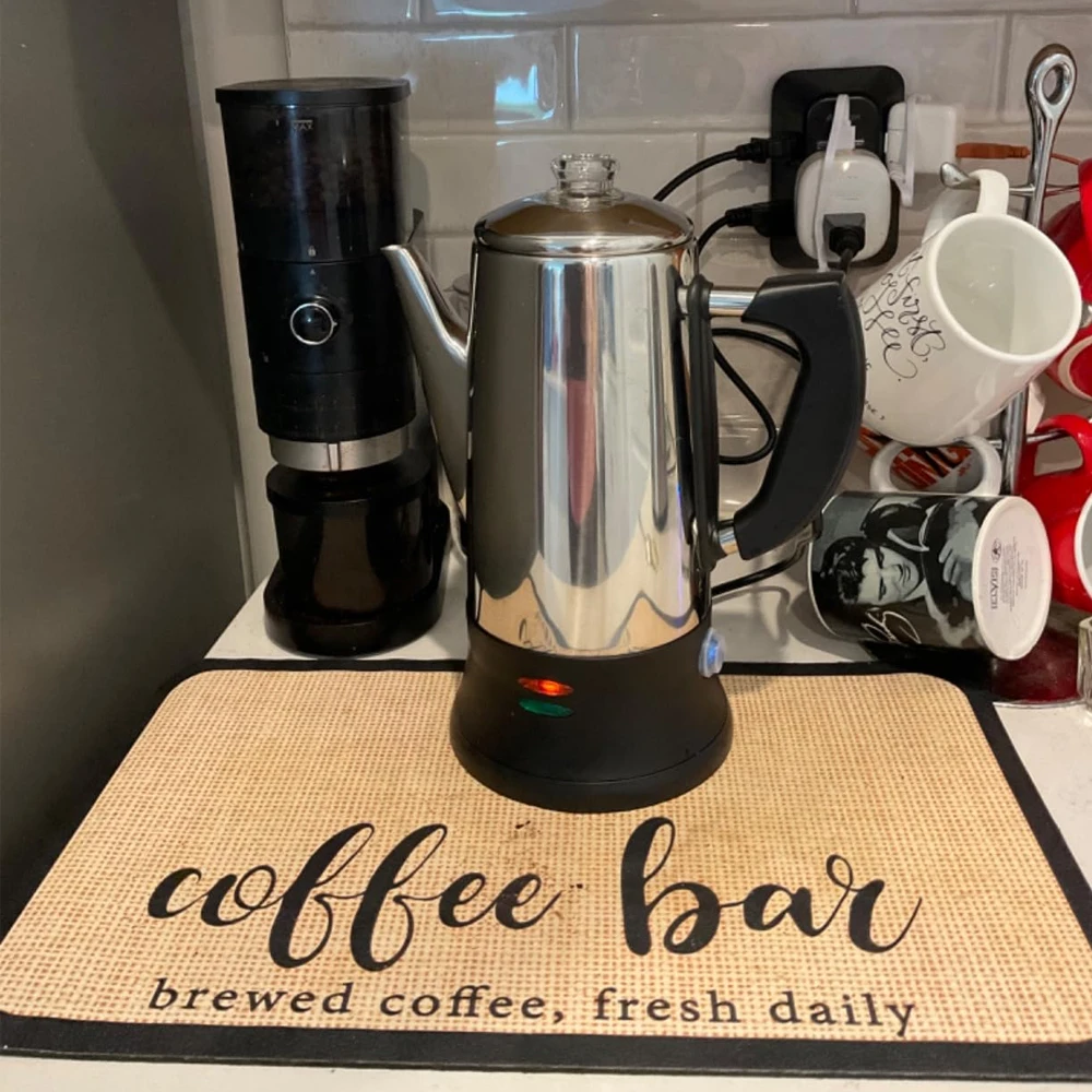 Electric Coffee Percolator Stainless Steel Coffee Maker with Heat ...