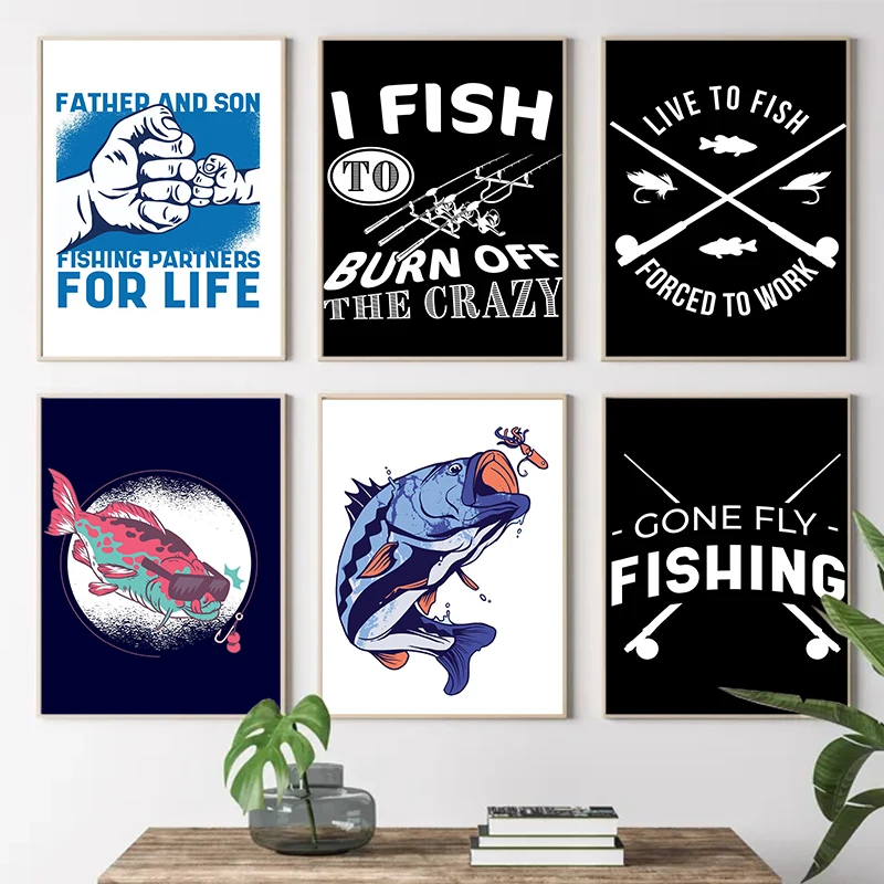 Fishing-Promotion-Canvas-Poster-Leisure-Family-Activities-Wall-Art ...