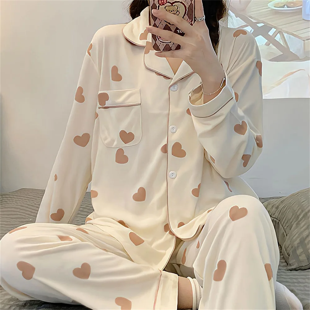Women-Pajamas-Set-Fashionable-Gentle-Spring-And-Autumn-INS-Style-With ...