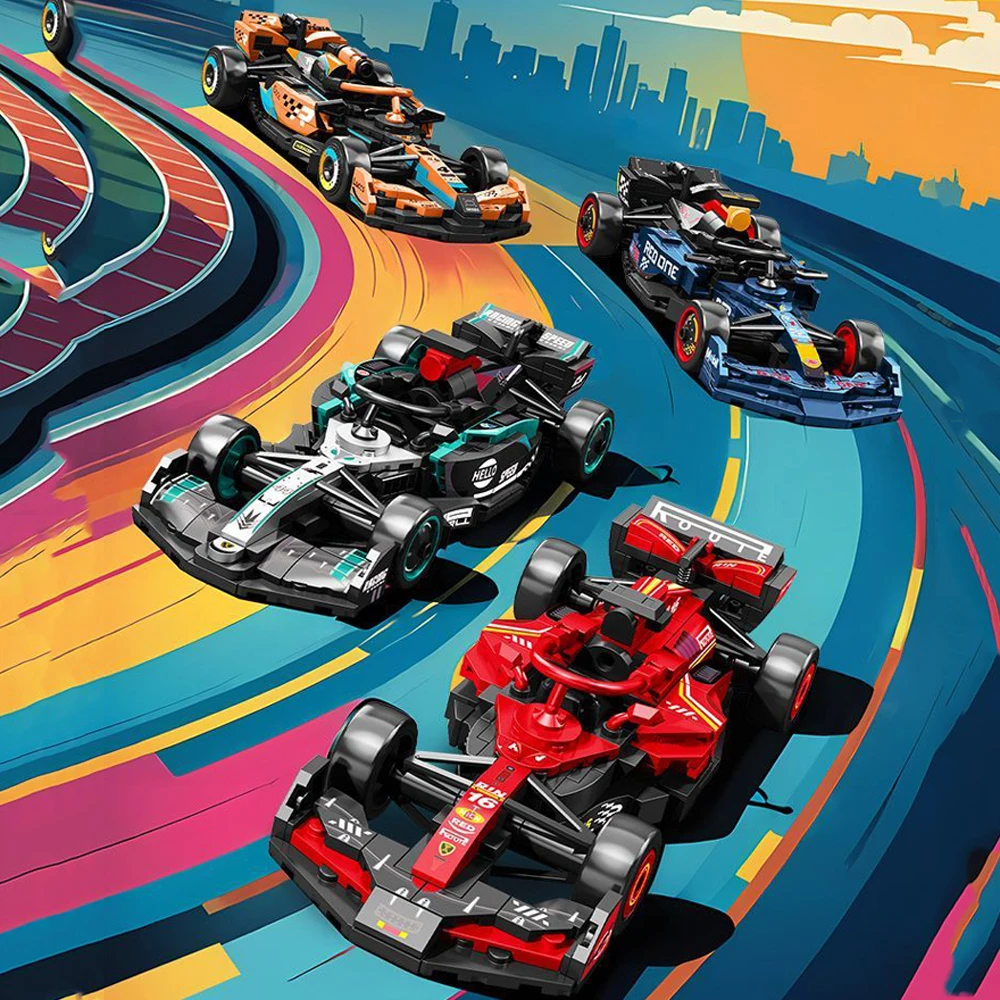 Technical Speed F1 Super Racing Car Building Block Benz Red Bulls ...
