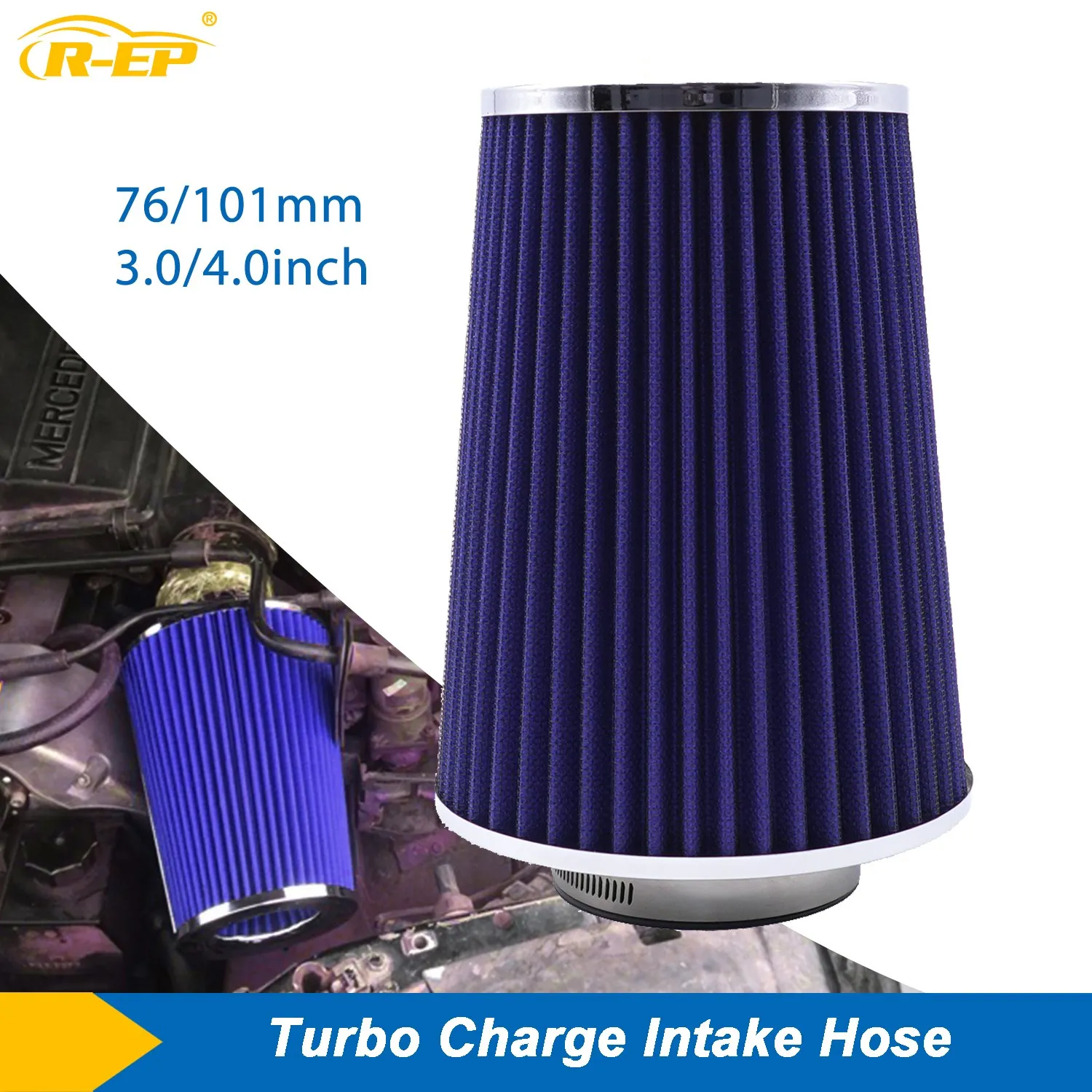 Car 76MM Open Sport Air Filter Universal for Cold Air Intake Filters ...