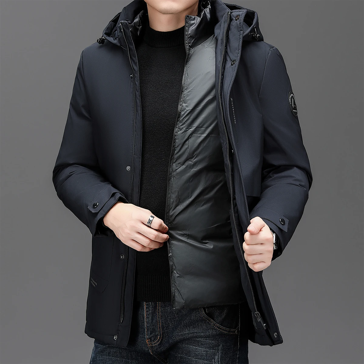 Chaqueta-de-invierno-para-hombre-abrigo-largo-con-capucha-Parka-gruesa ...