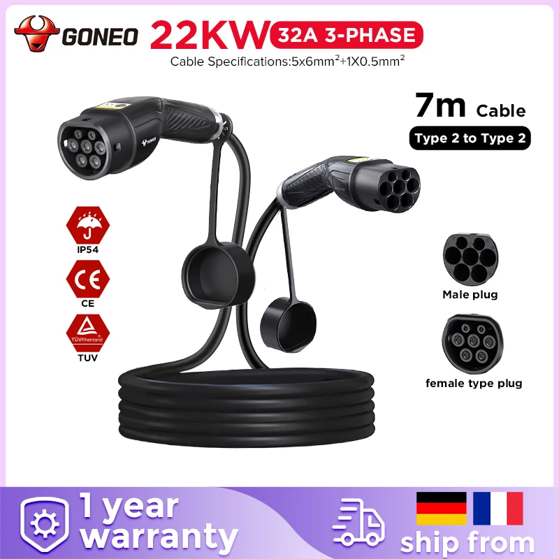 GONEO-EV-Charging-Cable-Type-2-Three-Phase-Electric-Auto-Charge-Cable ...