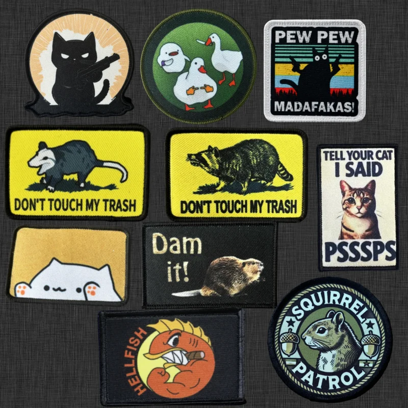 Funny Animal Morale Badge FAFO Cat Printed Hook&Loop Patches Bongo Fat ...