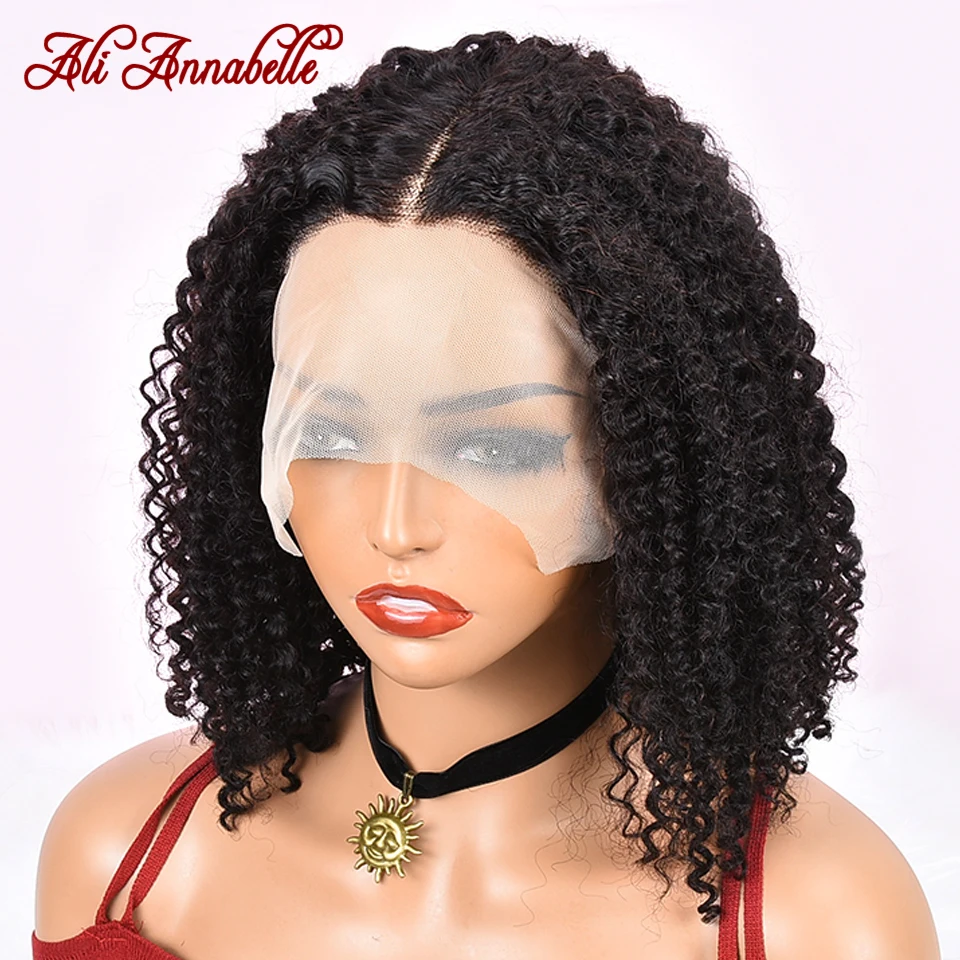 Ali annabelle curto bob perucas de cabelo humano mlg série kinky ...