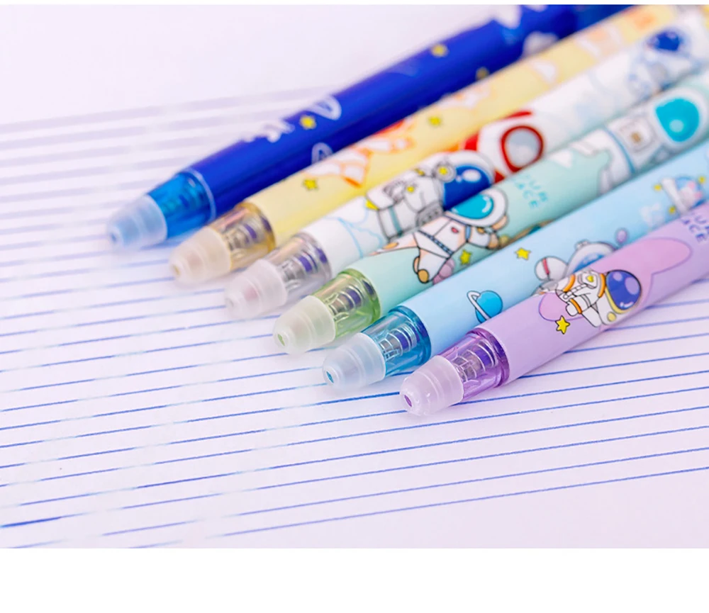 STYLO,Girl--6 Pièces-ensemble Dessin Animé 0.5mm Presse Stylo Gel ...