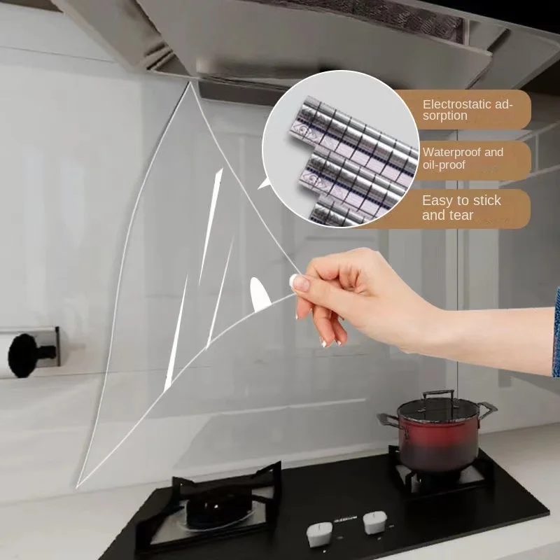 Transparent-Kitchen-Oil-proof-Waterproof-Anti-fouling-Sticker-Wall ...