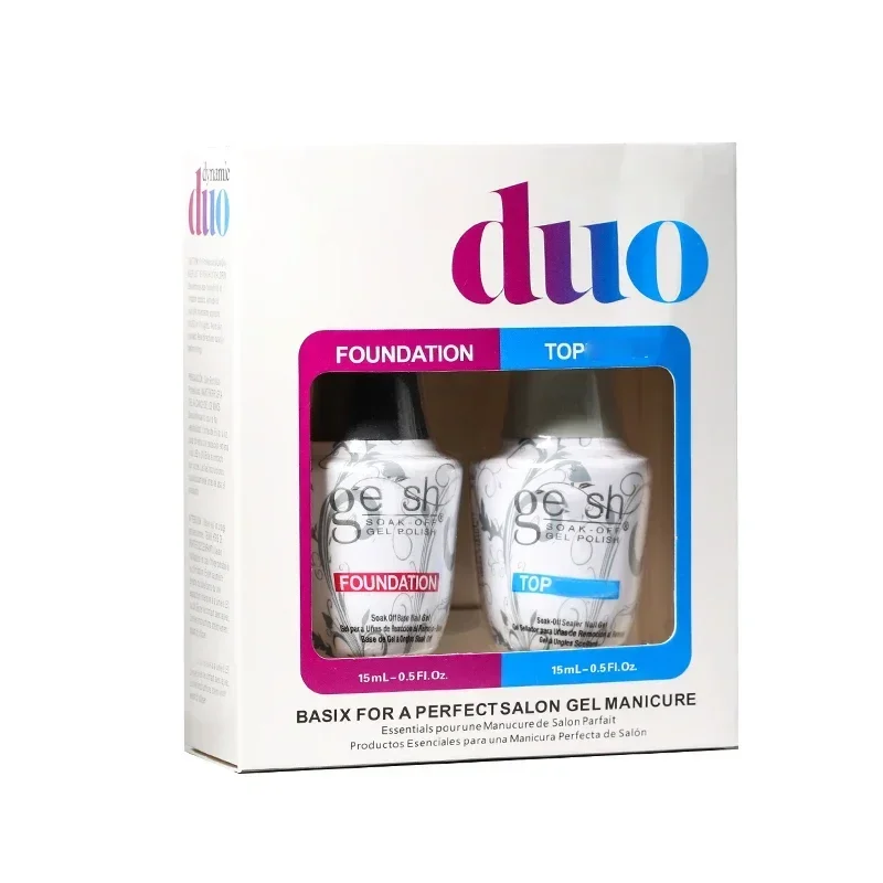 15ml-2pcs-Box-Duo-Base-Coat-Top-Coat-Set-Soak-Off-Clear-UV-Gel-Nail ...